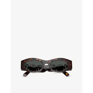 Versace Oval-frame Tortoiseshell Acetate Sunglasses - Brown