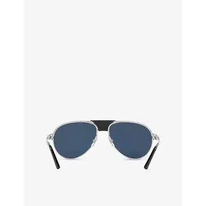 Cartier Aviator Metal Sunglasses With Leather Detail