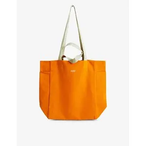 HAY Logo-print Cotton Tote Bag - Mango