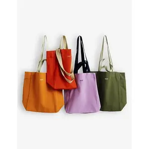 HAY Logo-print Cotton Tote Bag - Mango