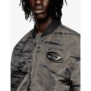 DIESEL® Nylon Logo-plaque Bomber Jacket