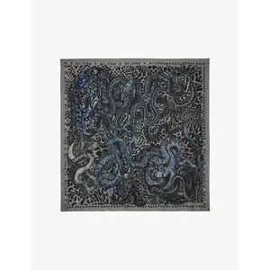 Zadig&Voltaire Billie Snake-print Viscose And Silk-blend Scarf - Medium Grey