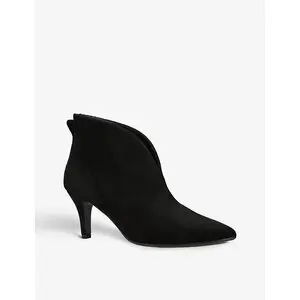 Carvela Flute Curved Ankle Suede Heeled Ankle Boots