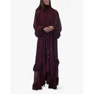 LEEM Balloon-sleeve Frilled Woven Kaftan