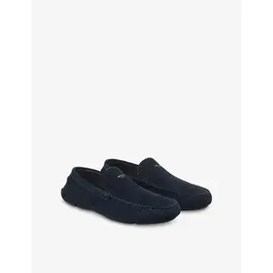 JIMMY CHOO Stanly Reverse Suede Driver Shoes - Navy