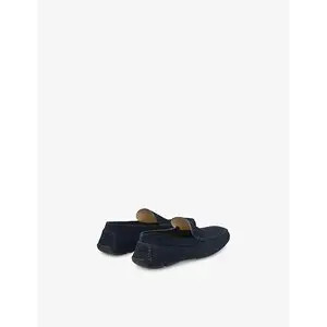 JIMMY CHOO Stanly Reverse Suede Driver Shoes - Navy