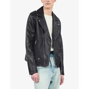 The Kooples Straight-cut Notched-collar Leather Jacket