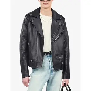 The Kooples Straight-cut Notched-collar Leather Jacket