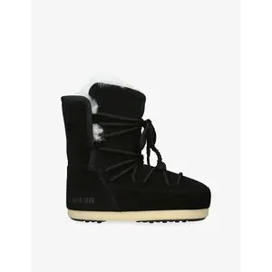 Moon Boot Evx Suede And Shearling Snow Boots - Black