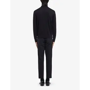 Prada Logo-print Turtleneck Wool Jumper - Black