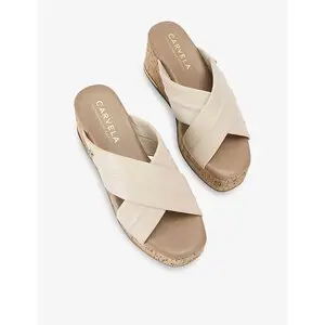 Carvela Fresco Cross-strap Leather Wedges