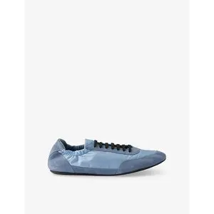 Prada Re-Nylon And Suede Low-Top Trainers Light Blue