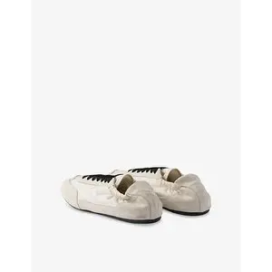 Prada Re-nylon And Suede Low-top Trainers - Neutral