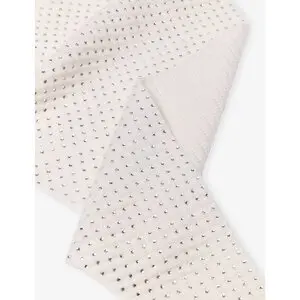 Maje Rhinestone-embellished Triangle Wool Scarf - Ecru