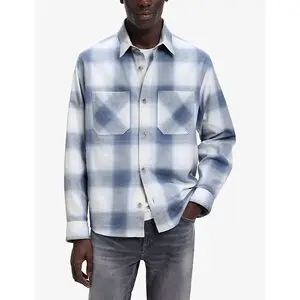 Hugo Check-pattern Oversized Cotton-twill Shirt