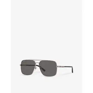 Gucci Rectangle-frame Metal Sunglasses