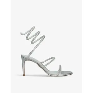 Rene Caovilla Cleo Embellished Satin Heeled Sandals