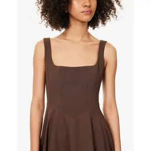 Oddmuse Square Neck Sleeveless Midi Dress
