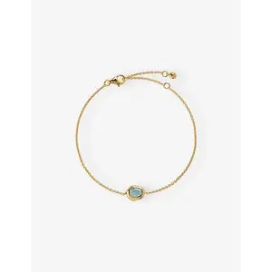 Monica Vinader Odyssey Aquamarine 18ct Yellow-gold Vermeil Chain Bracelet - Blue
