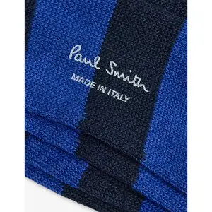 Paul Smith Striped Cotton-blend Crew Socks