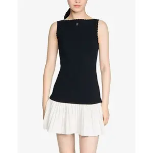 Sandro Two-tone Sleeveless Mini Dress