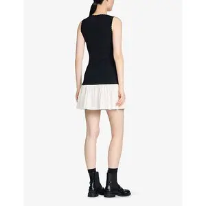 Sandro Two-tone Sleeveless Mini Dress