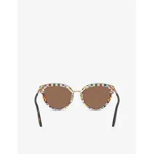 Dolce & Gabbana Butterfly-frame Acetate Sunglasses - Brown