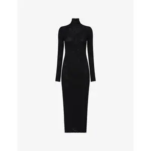 Givenchy Floral-lace Knitted Maxi Dress With Open Back