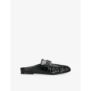 Steve Madden Faux-leather Mules With Penny Strap - Black