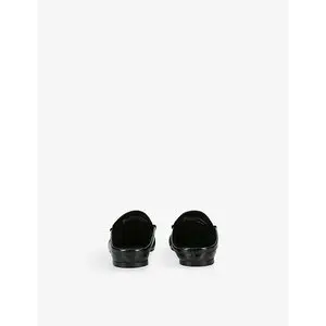 Steve Madden Faux-leather Mules With Penny Strap - Black