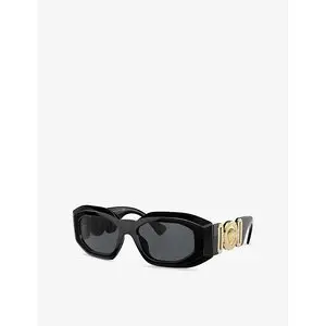 Versace Ve4425u Maxi Medusa Oval-frame Sunglasses - Black