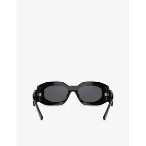 Versace Ve4425u Maxi Medusa Oval-frame Sunglasses - Black