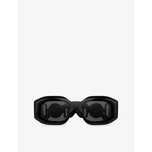 Versace Ve4425u Maxi Medusa Oval-frame Sunglasses - Black