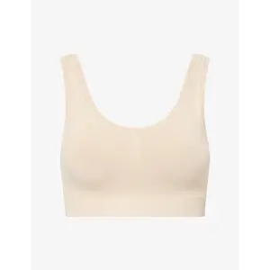 Hanro Touch Feeling Padded Crop Stretch-woven Top - Beige