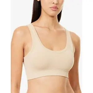 Hanro Touch Feeling Padded Crop Stretch-woven Top - Beige