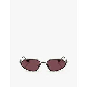 FERRARI Oval-frame Metal Sunglasses - Silver