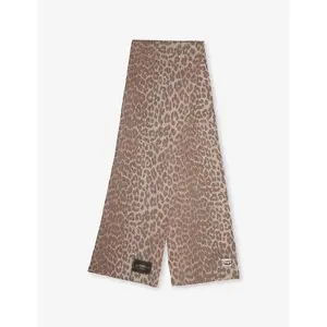 GANNI Print Stretch Wool-blend Scarf