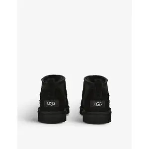 UGG Classic Ultra Mini Shearling-lined Ankle Boots - Black