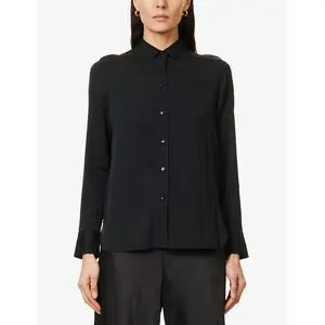 Vince Slim-fit Stretch-silk Shirt - Black