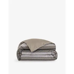 BOSS Modernist Stripe-print Cotton Duvet Cover - Multicoloured