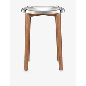 ALESSI Poêle Steel And Beech-wood Stool - Silver