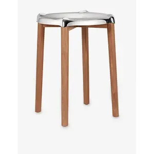 ALESSI Poêle Steel And Beech-wood Stool