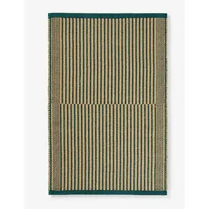 HAY Tapis Striped Cotton And Jute Mat 60cm X 95cm - Black And Green
