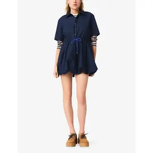Maje Cotton Mini Dress - Navy