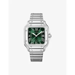 Cartier Santos De Medium Steel Automatic Watch - Silver