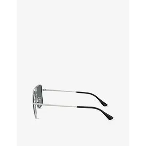 Ray-ban Rb3758 Square-frame Metal Sunglasses - Silver
