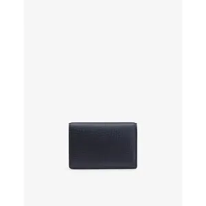Smythson Ludlow Folded Leather Card Case - Navy