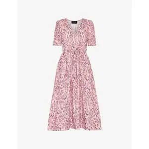 Whistles Leopard-print Cotton Midi Dress
