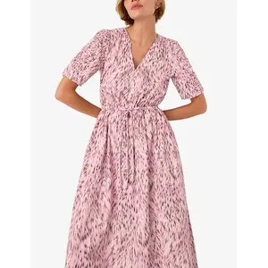 Whistles Leopard-print Cotton Midi Dress