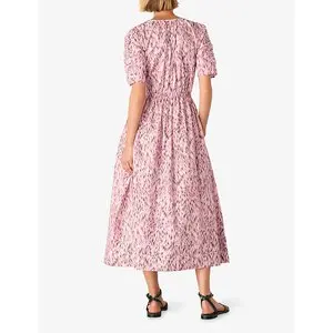 Whistles Leopard-print Cotton Midi Dress
